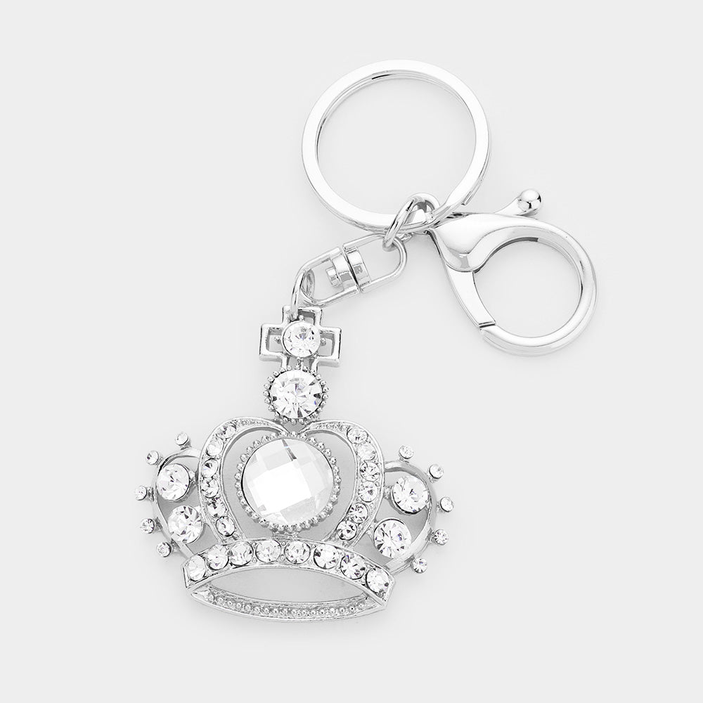Silver Crystal Crown Keychain – iBESTEST