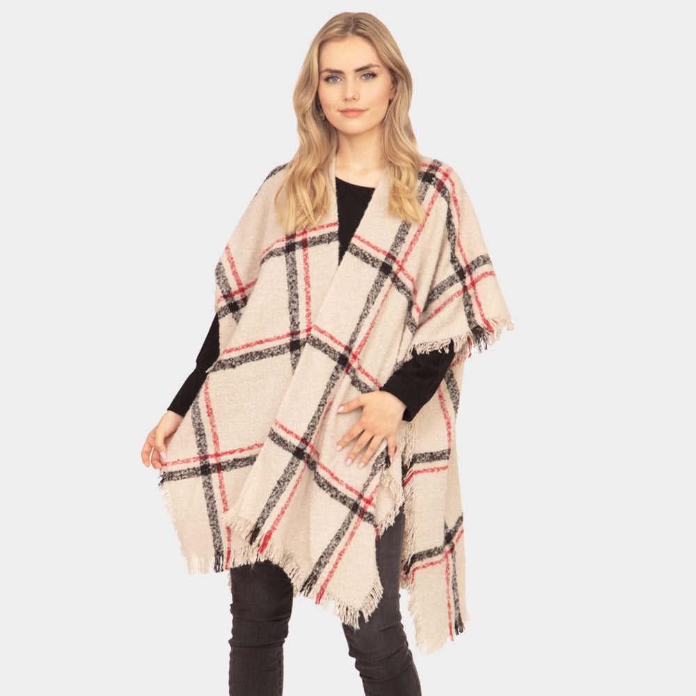 PLAID CHECK PONCHO (New) – iBESTEST